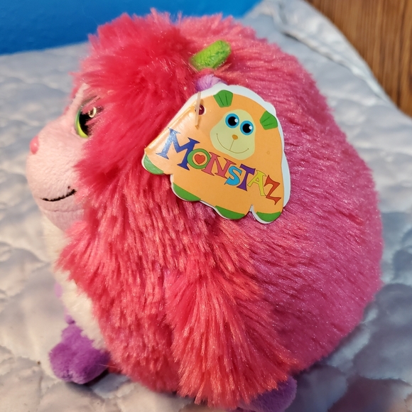 Toys | Ty Monstaz Trixie Talking Plush Pink Purple Super Soft With Tags Heart Button | Poshmark